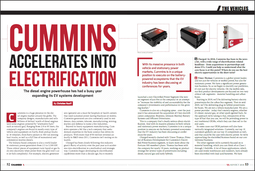 Charged EVs | Cummins, the diesel engine powerhouse, has had a busy ...