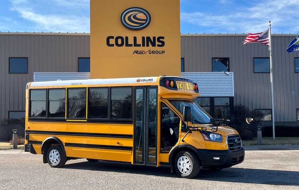 Charged EVs | Collins Bus introduces Ford E-Transit Type A school bus ...