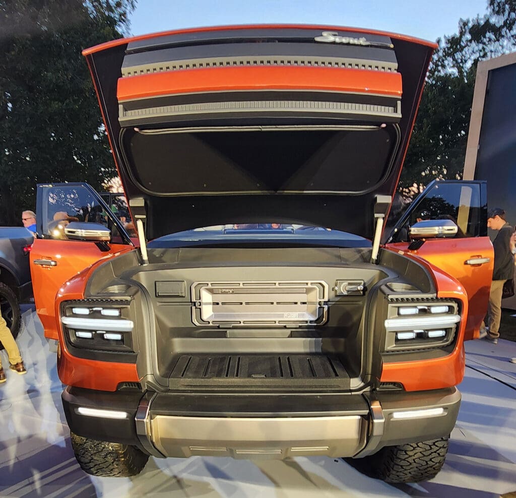 Charged EVs | Scout Motors unveils EV Terra truck, Traveler SUV concepts, including Harvester ...
